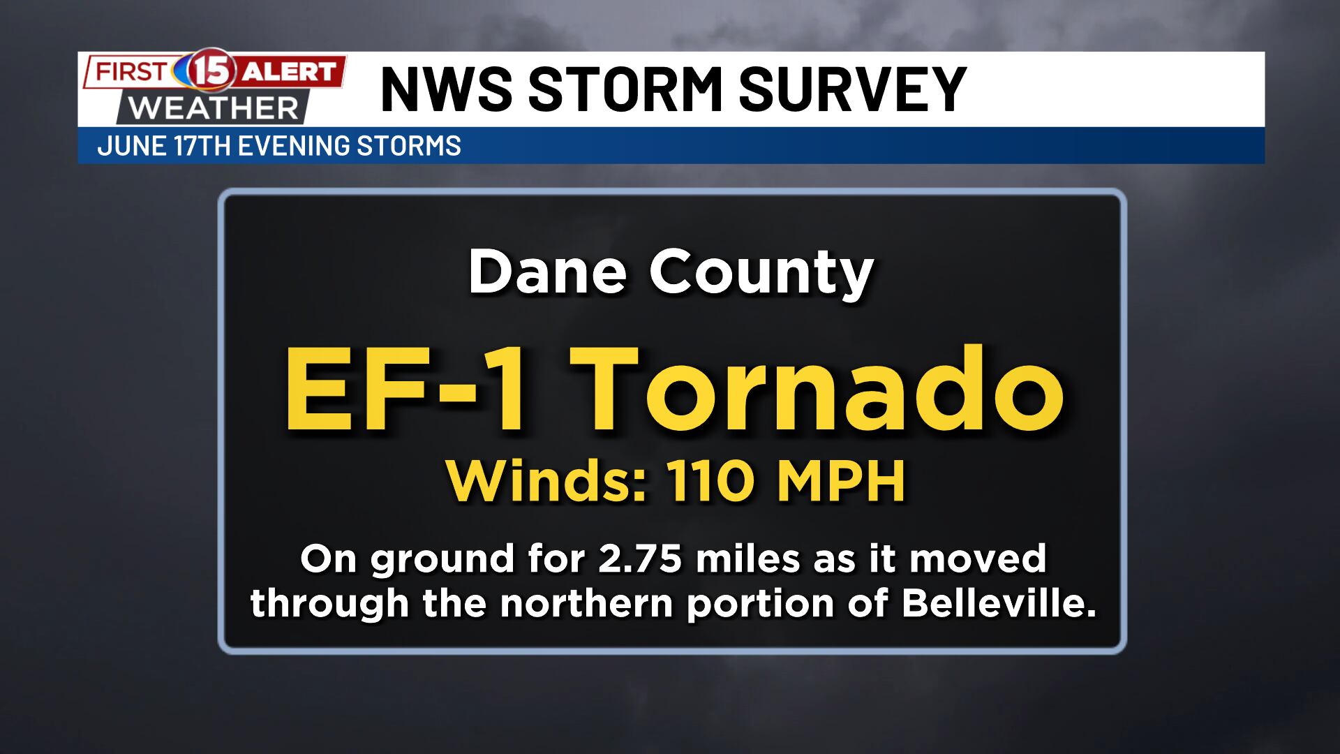 EF-1 tornado confirmed in Belleville, Wisconsin