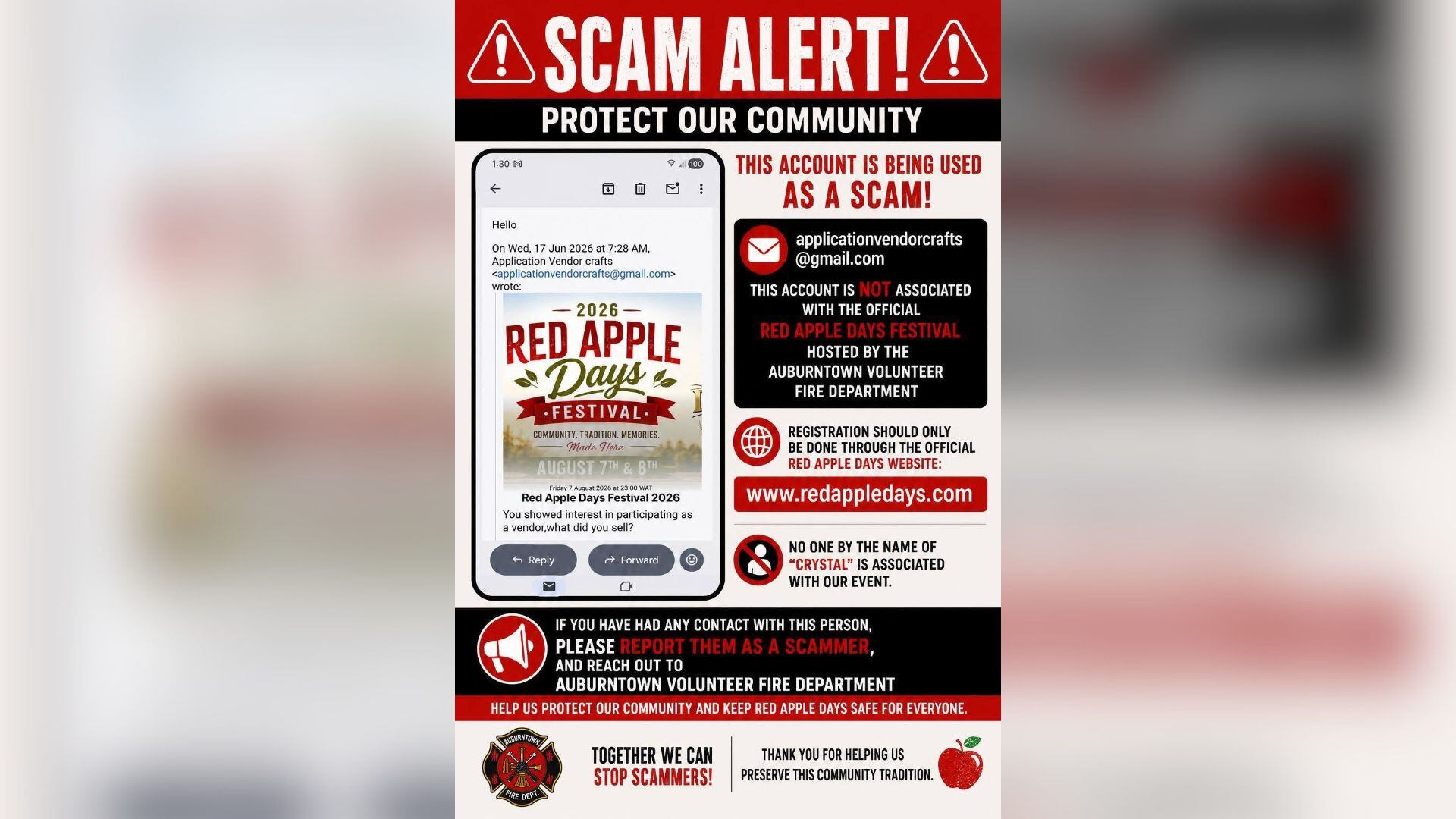Officials warn of scammers impersonating Red Apple Days Festival in ...