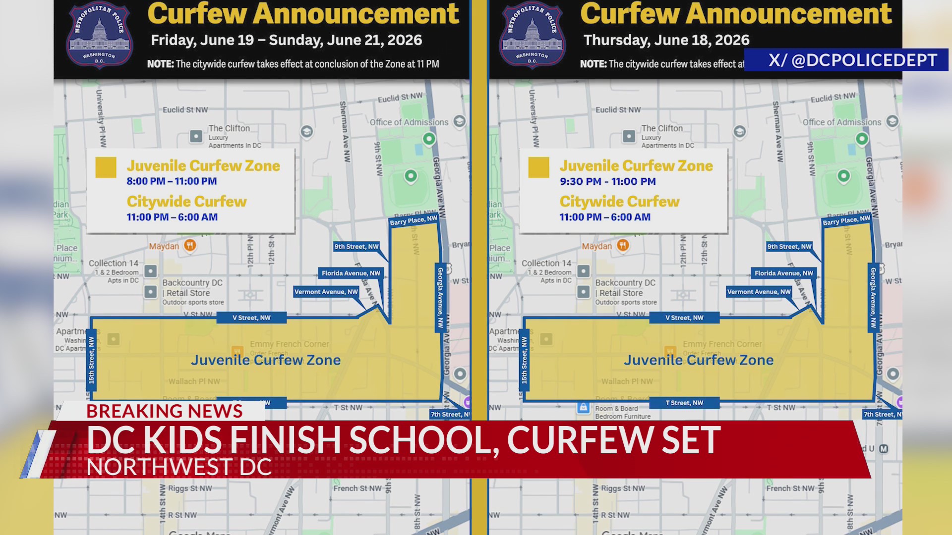 Juvenile curfew zone established for U Street starting Thursday evening