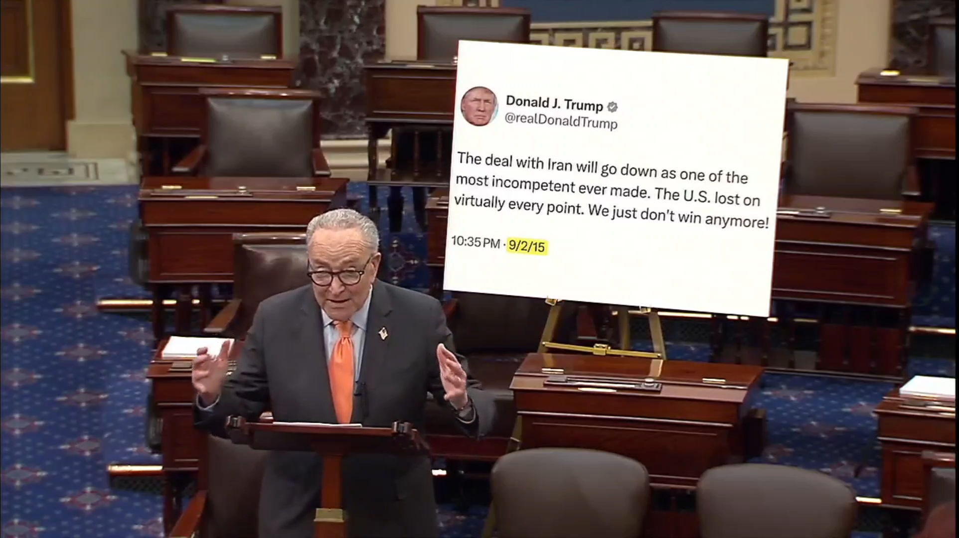 'Iran took Trump to the cleaners': Chuck Schumer forces Trump to ...