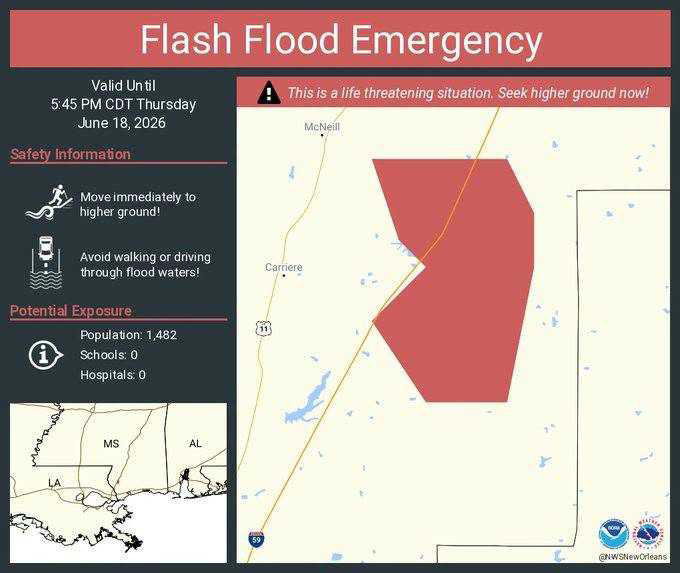Flash flood emergency issued after Anchor Lake Dam fails