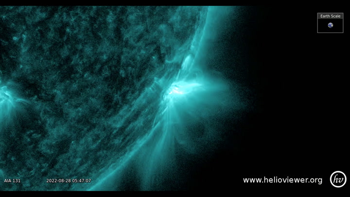 Strong flares captured in remarkable time-lapse of departing sunspot