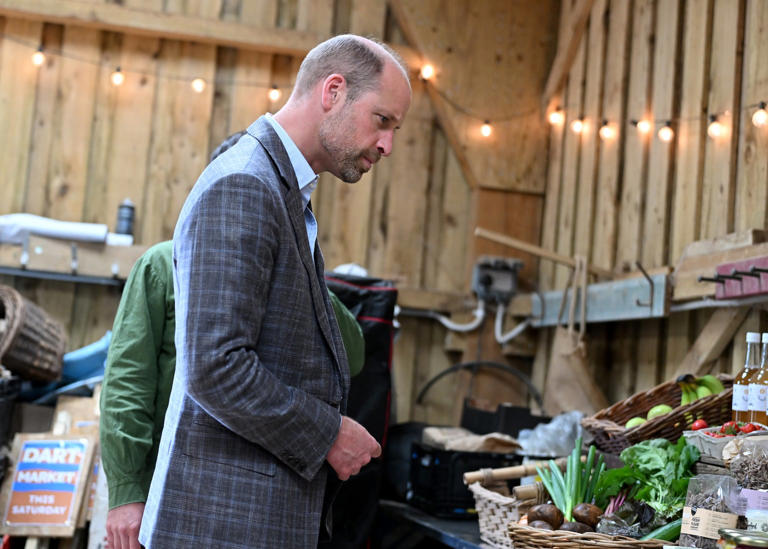 William encounters pig called Ginger Spice on farm visit in Devon
