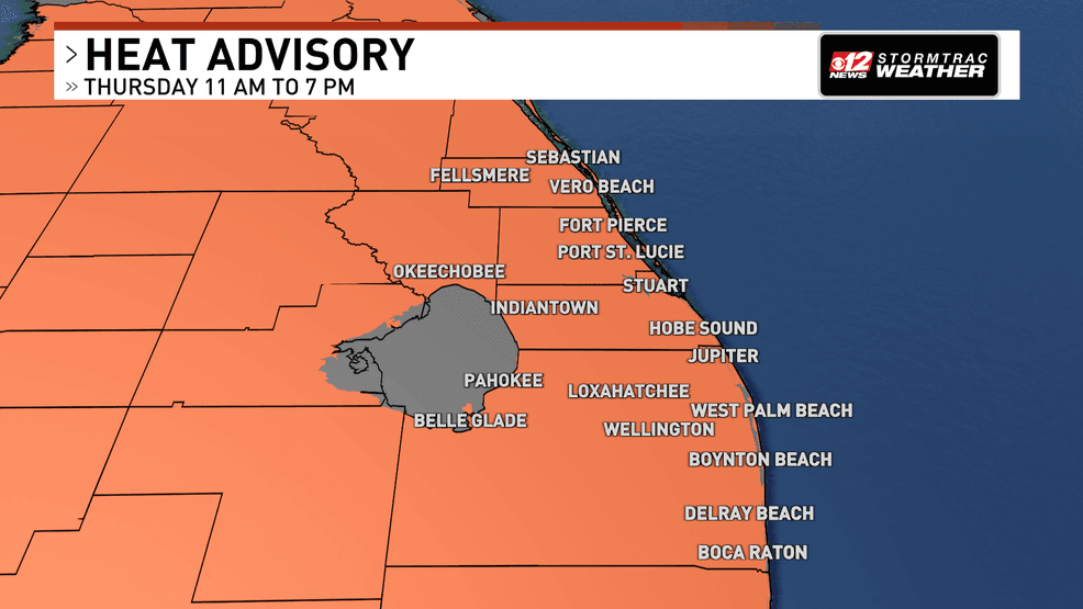 Heat advisories in effect across Florida Thursday