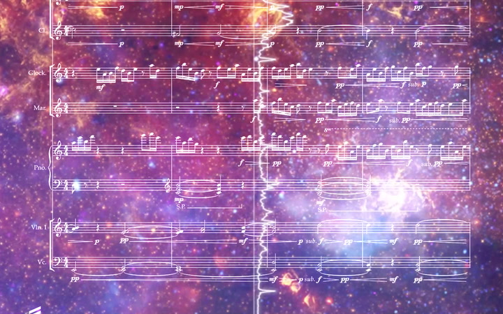 Transforming a galactic center sonification into musical notation