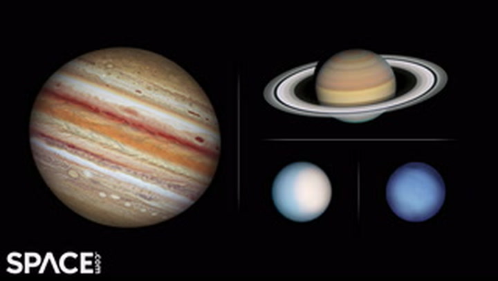 Time-lapse of the outer solar system planets spinning view from the ...