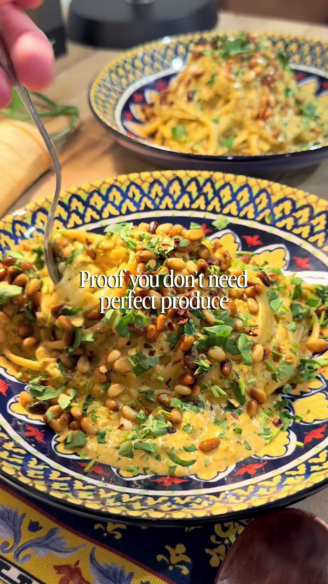 Creamy vegetable linguine for a cozy meal