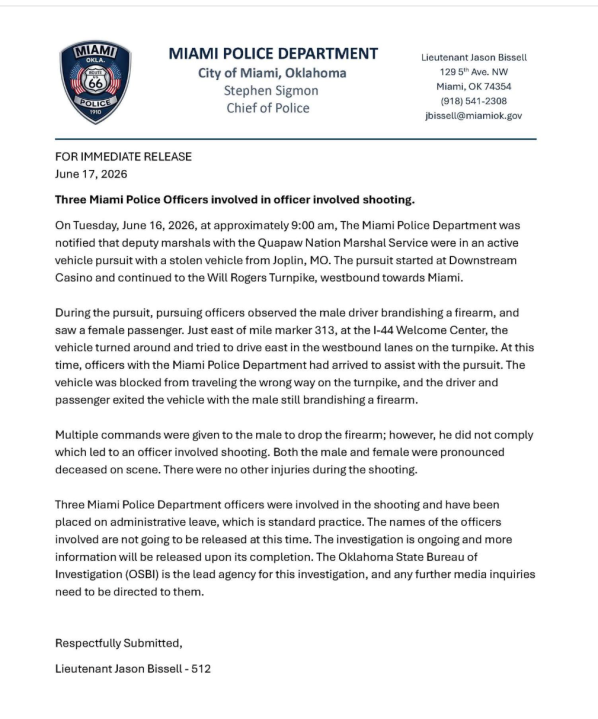 OSBI releases names of victims in turnpike shooting