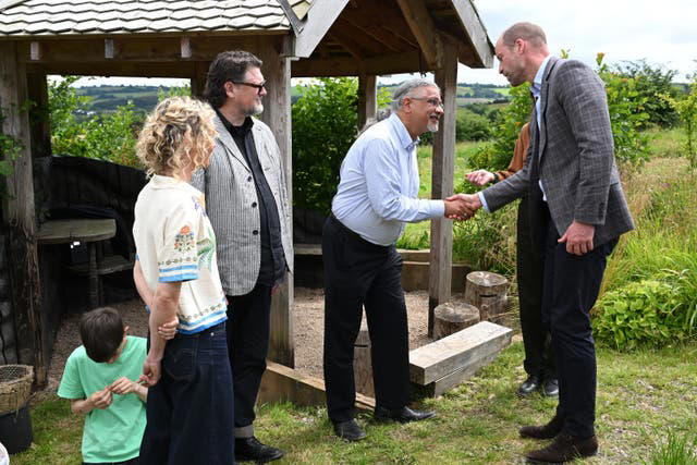 William encounters pig called Ginger Spice on farm visit in Devon