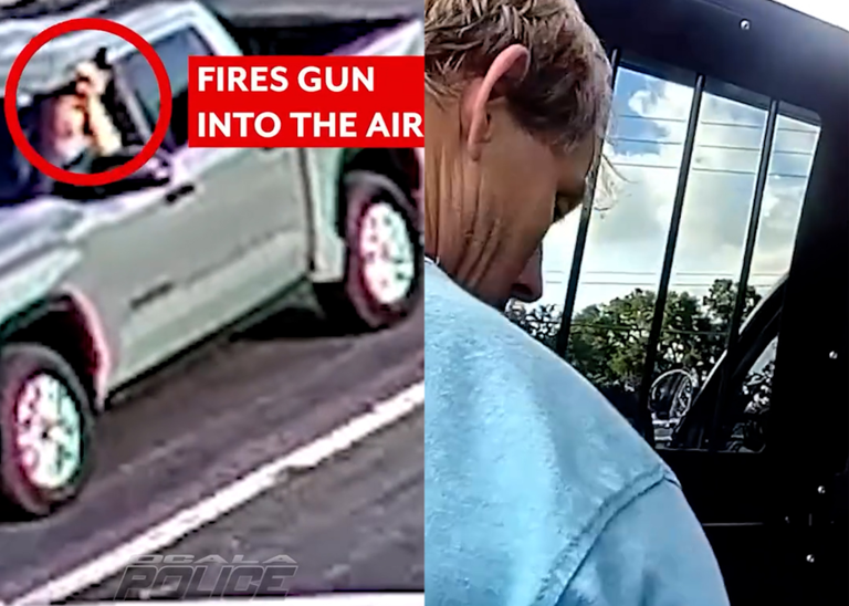Surveillance video shows Florida man firing gun out of moving truck on ...