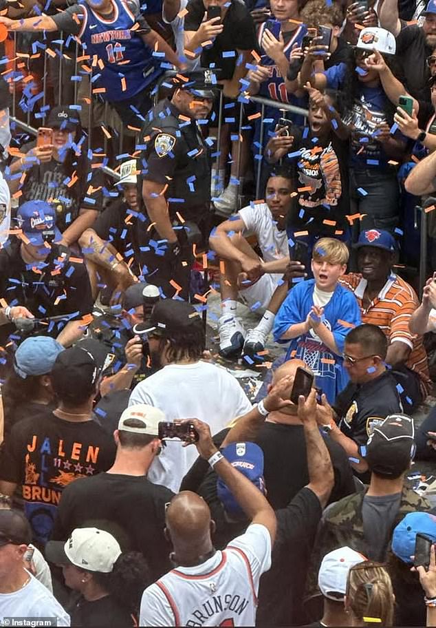 Ivanka Trump's youngest son, 10, spotted in middle of Knicks victory parade