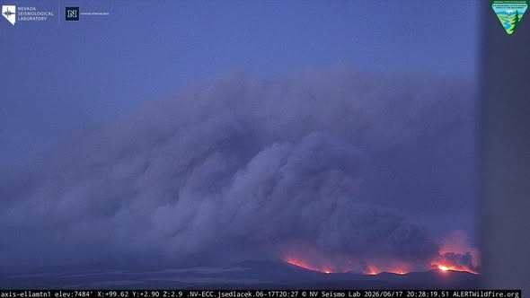 Update: Nevada’s first big wildfires of 2026 burning northeast of Las Vegas