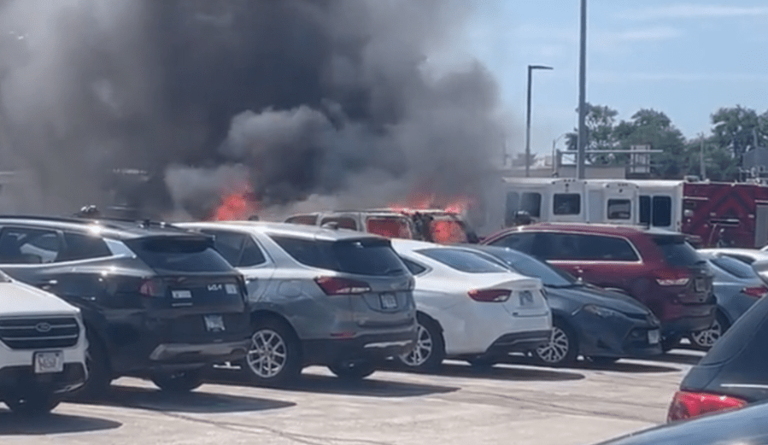 Car catches on fire in Central West End