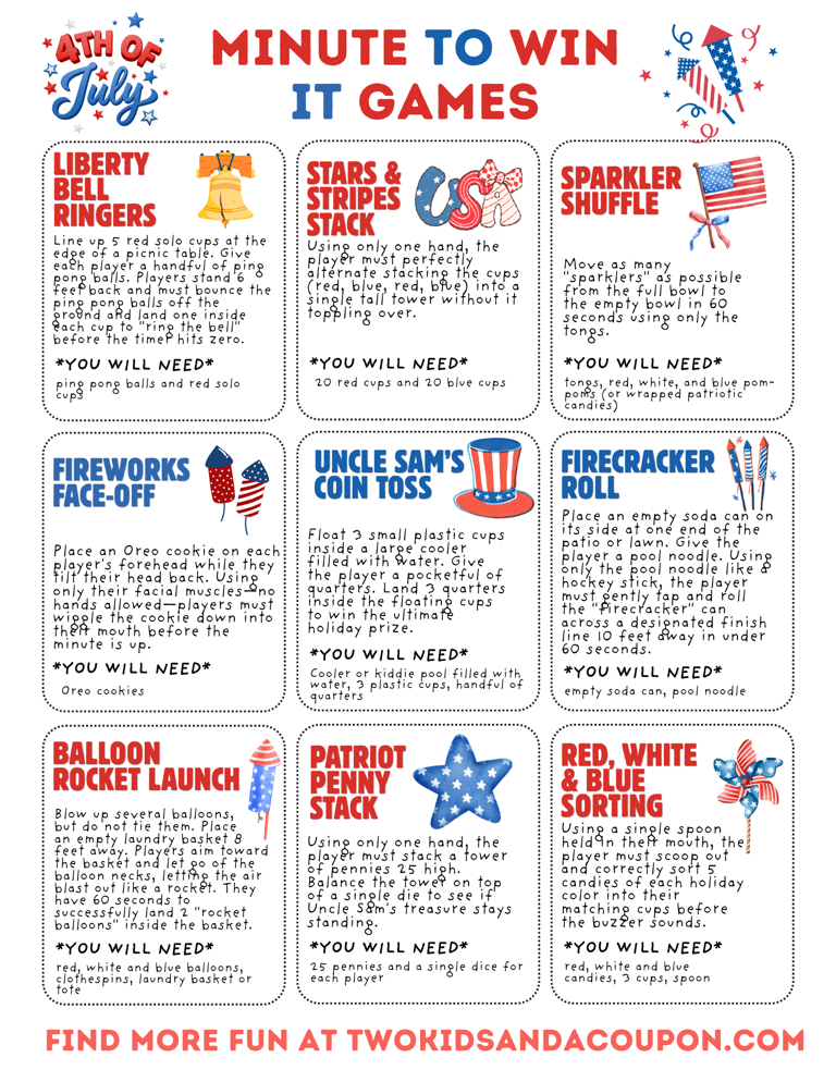9 Fourth of July minute to win it games for your backyard bash