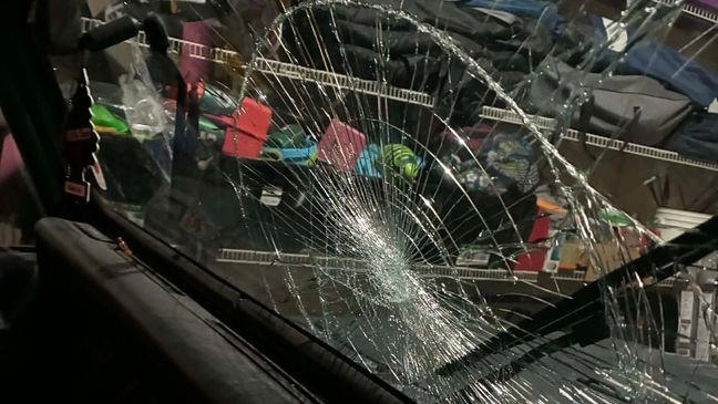 Windshield shattered by water balloon thrown at car in Draper
