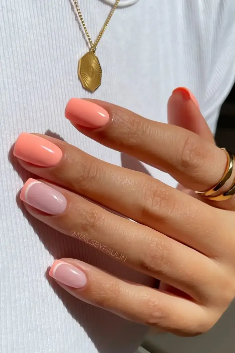 Uñas color melocotón pastel: originales y favorecedoras