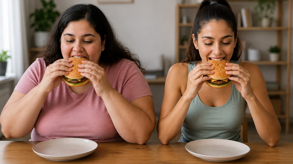 Why do two people gain weight differently despite eating the same food?