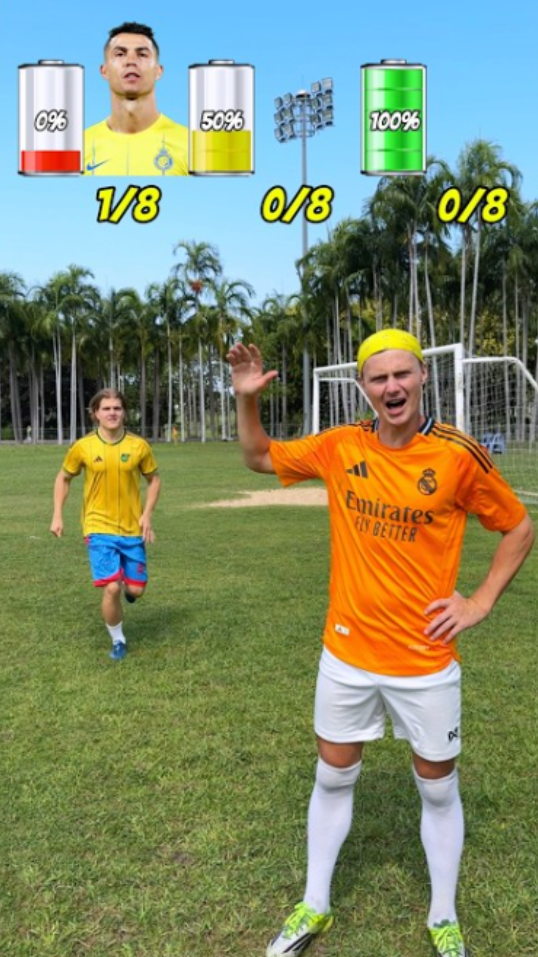 Football showdown naming players vs speed test