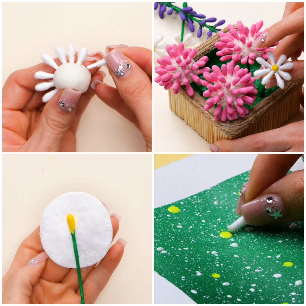 Getting creative with cotton buds! 🌸🌷