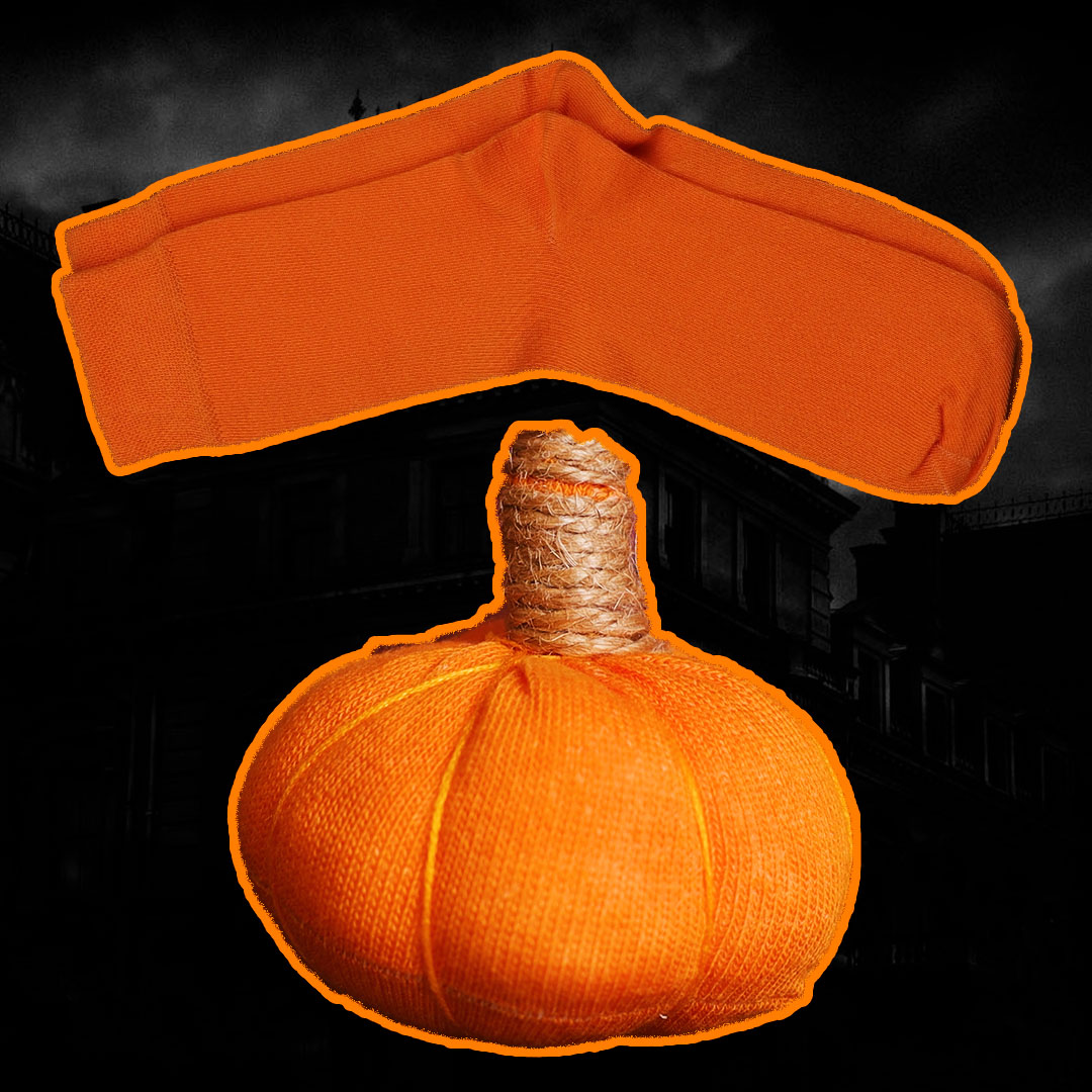 Transforming socks into spooktacular pumpkin decor🎃