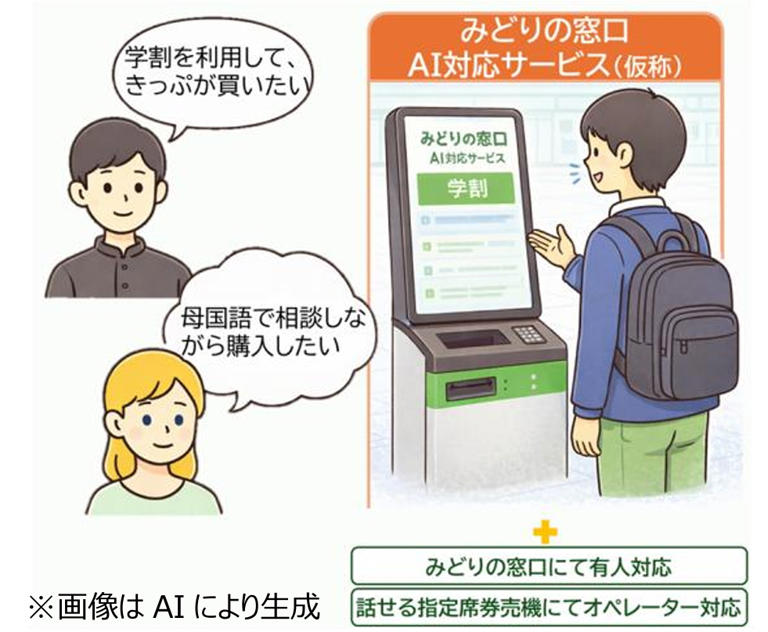 JR東日本、AI活用の「みどりの窓口」実証 きっぷはQR化