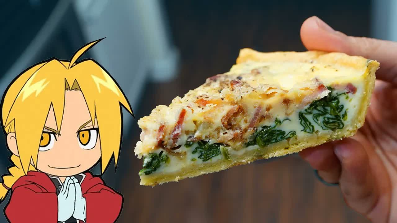 Bacon, shallots, spinach, and gruyere: The Full Metal Alchemist quiche ...