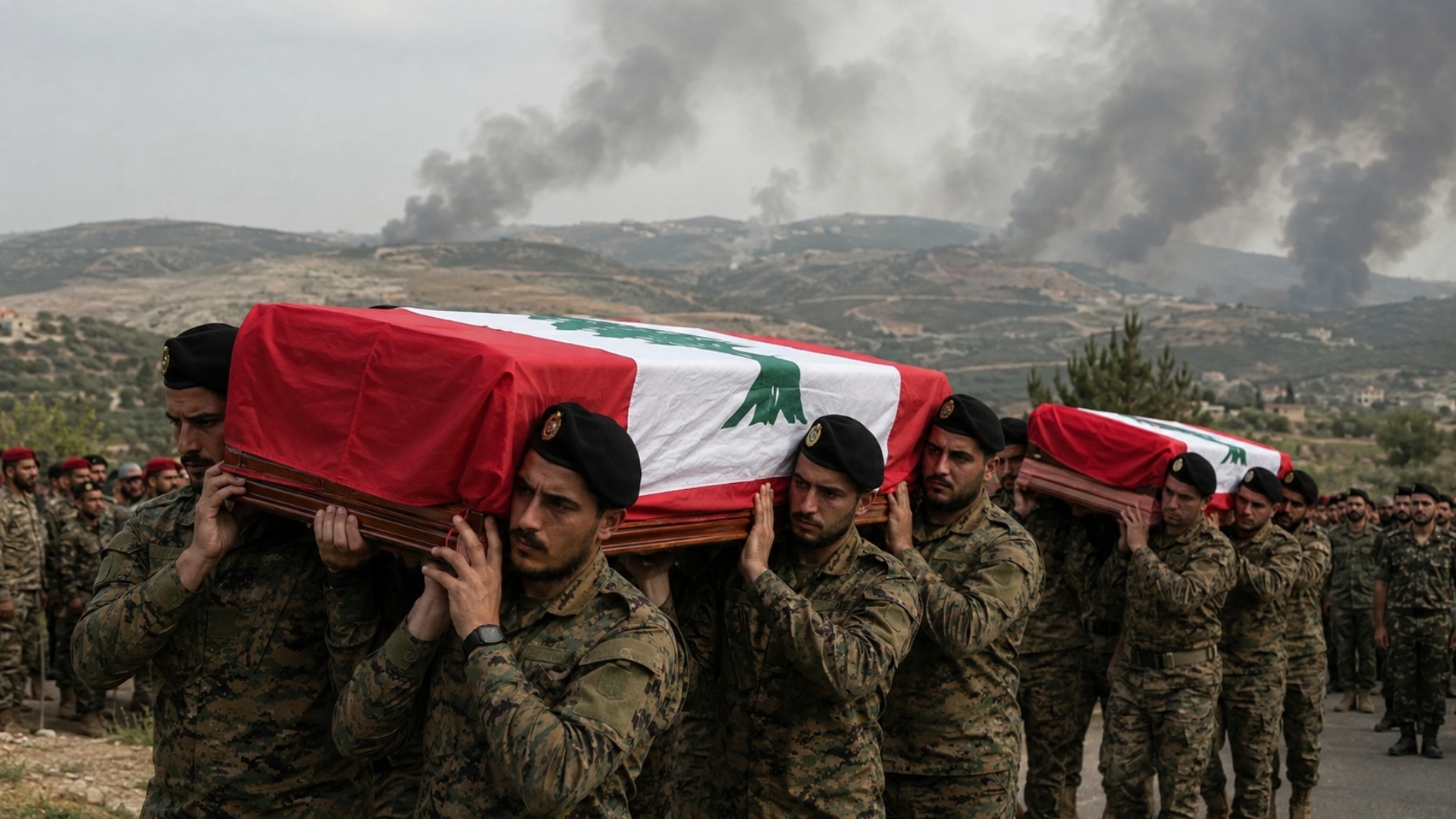 Lebanese army casualties mourned after Israeli strike in South Lebanon