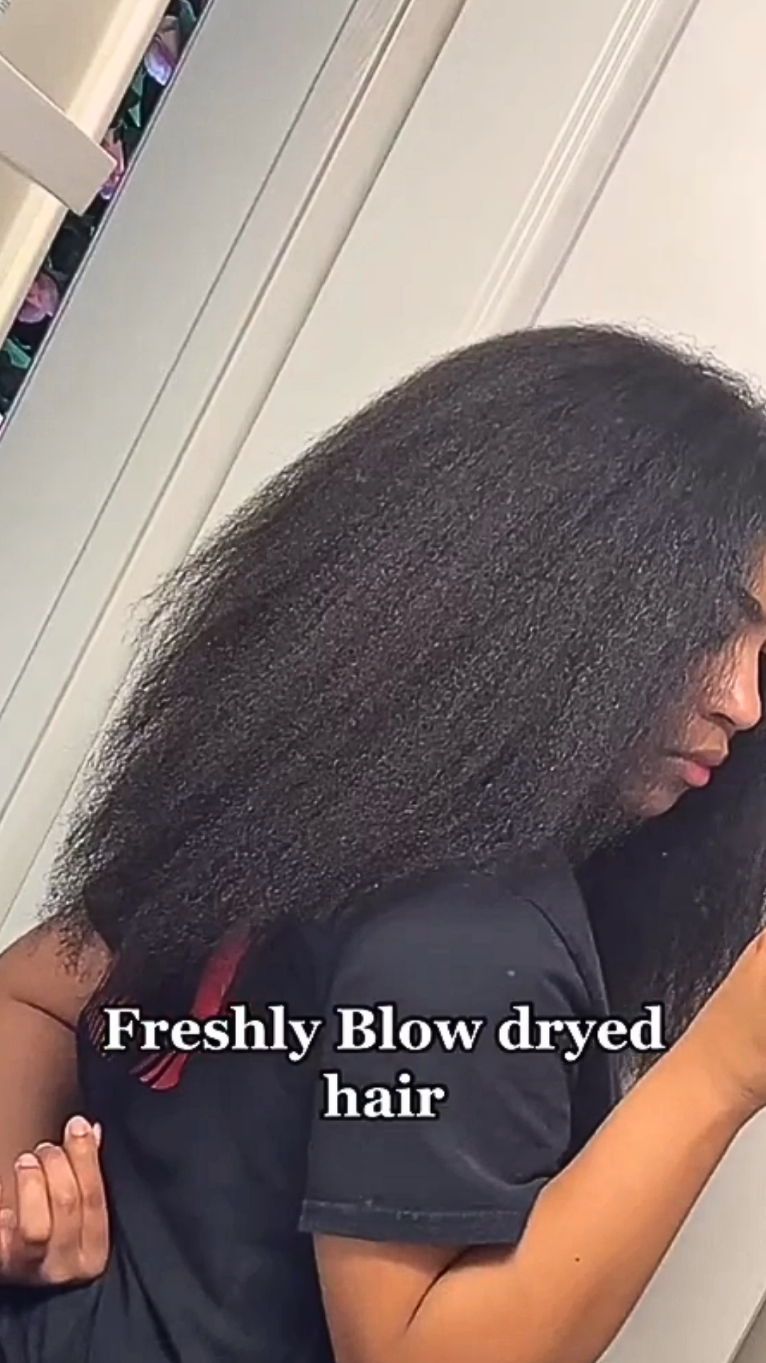 Blown out hair results with blowdryer