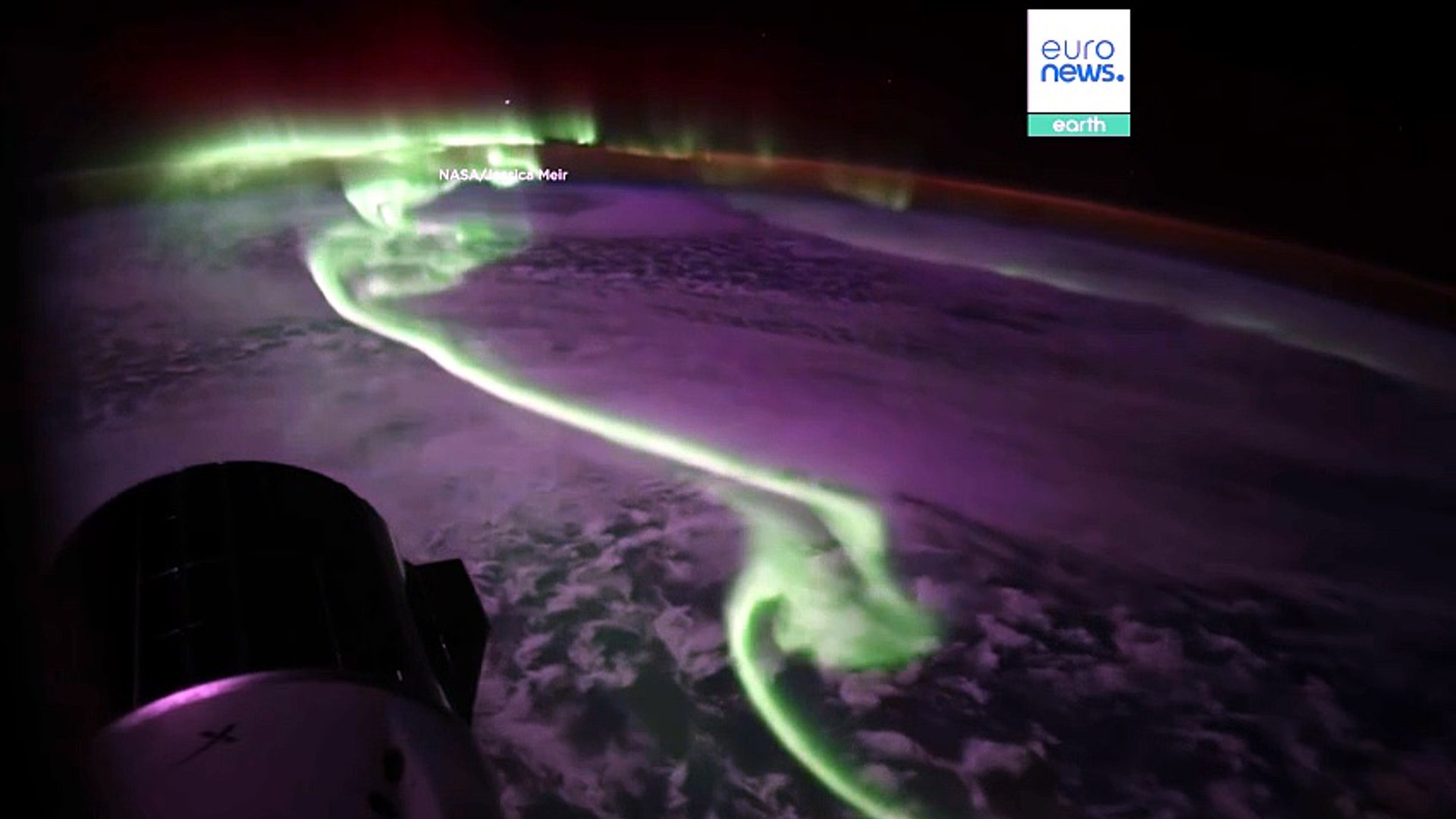 Astronauta da NASA filma aurora austral a bordo da cápsula Dragon da SpaceX