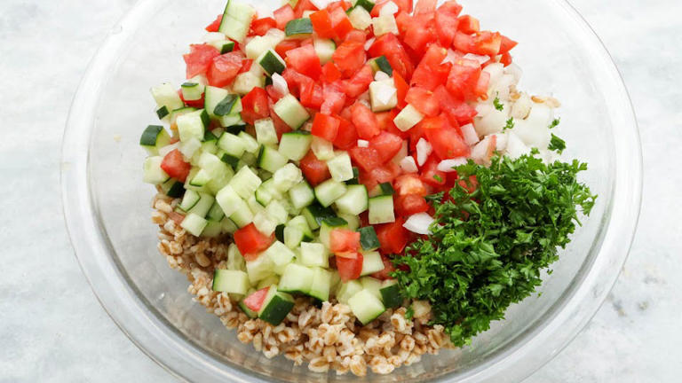 This fresh and filling farro salad will be a wonderful addition to your ...