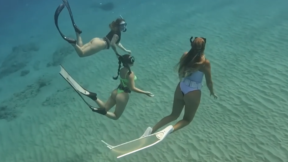 She nearly smashed her head on the cave wall after one unexpected wave
