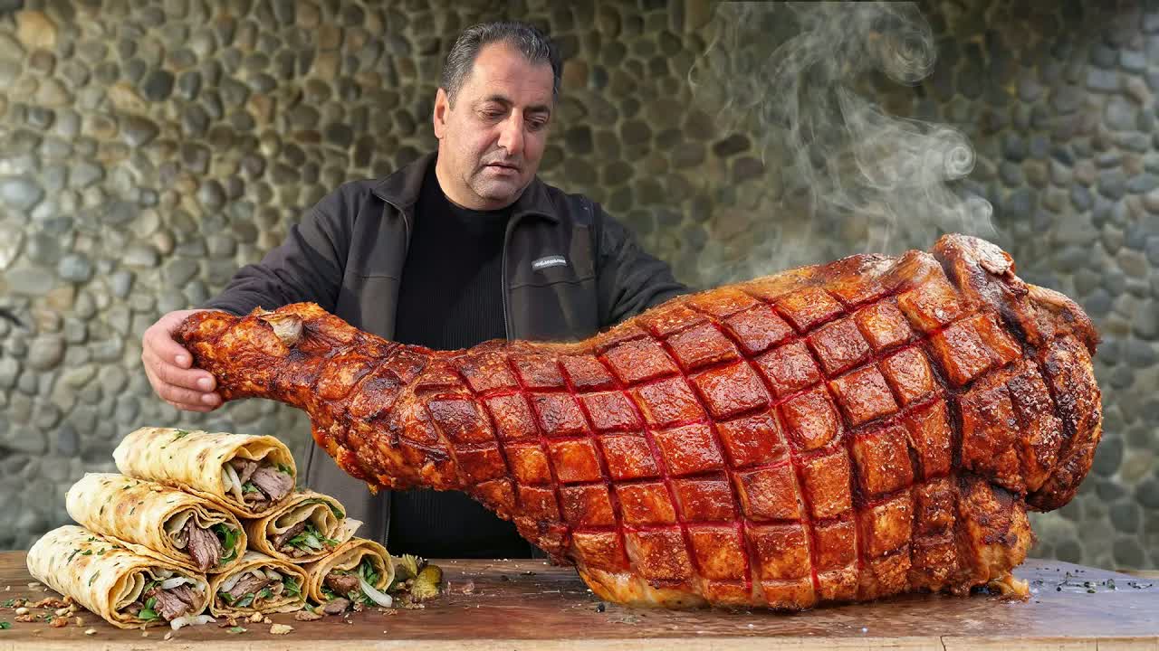 Tender beef shawarma finished with salted honey