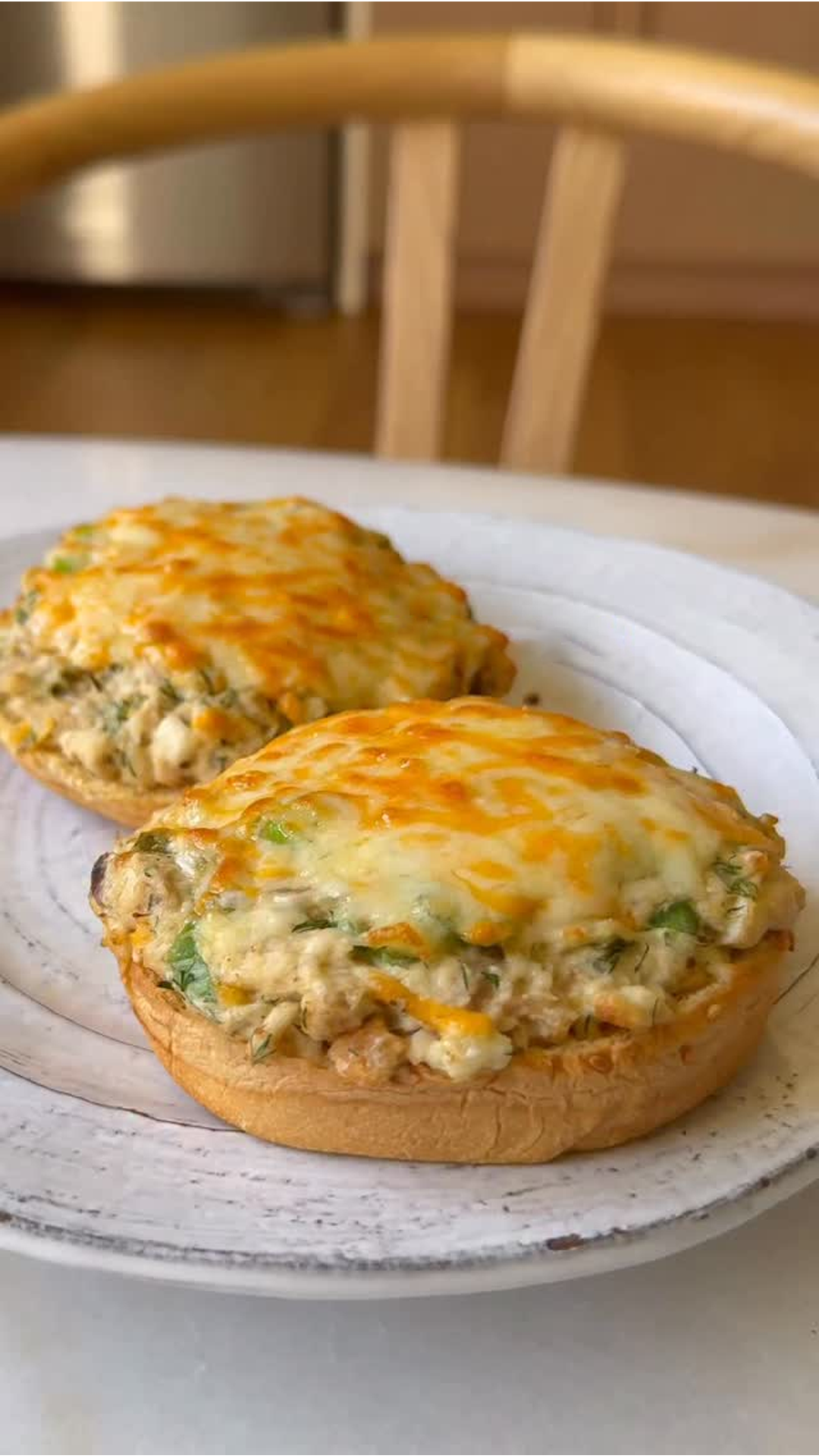 Air fryer dill pickle tuna melt