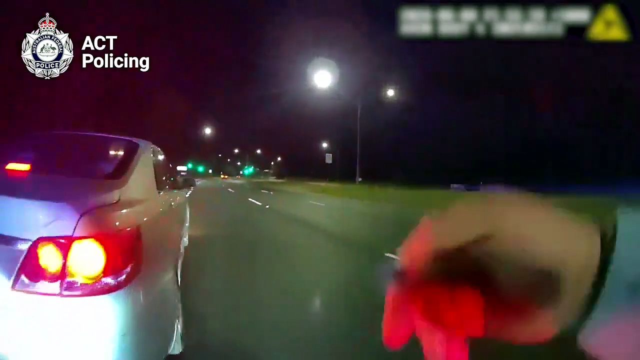 Search for witnesses after police car hit