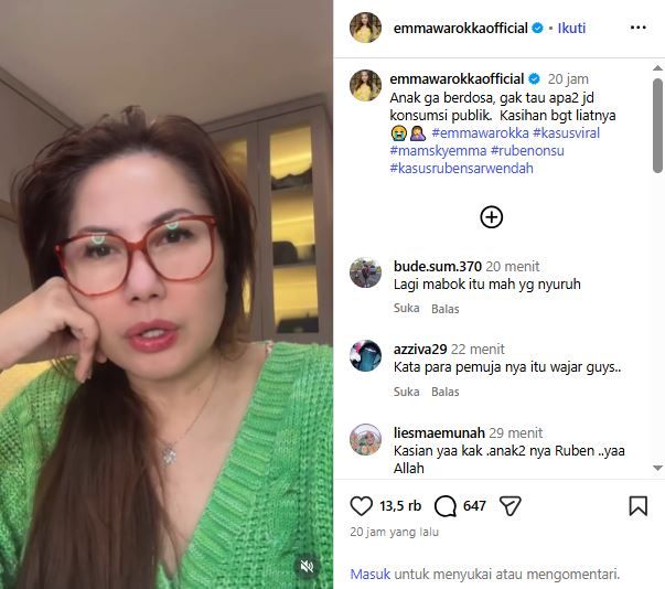 Emma Waroka kritik pola asuh Sarwendah, gegara anak Ruben Onsu live ...