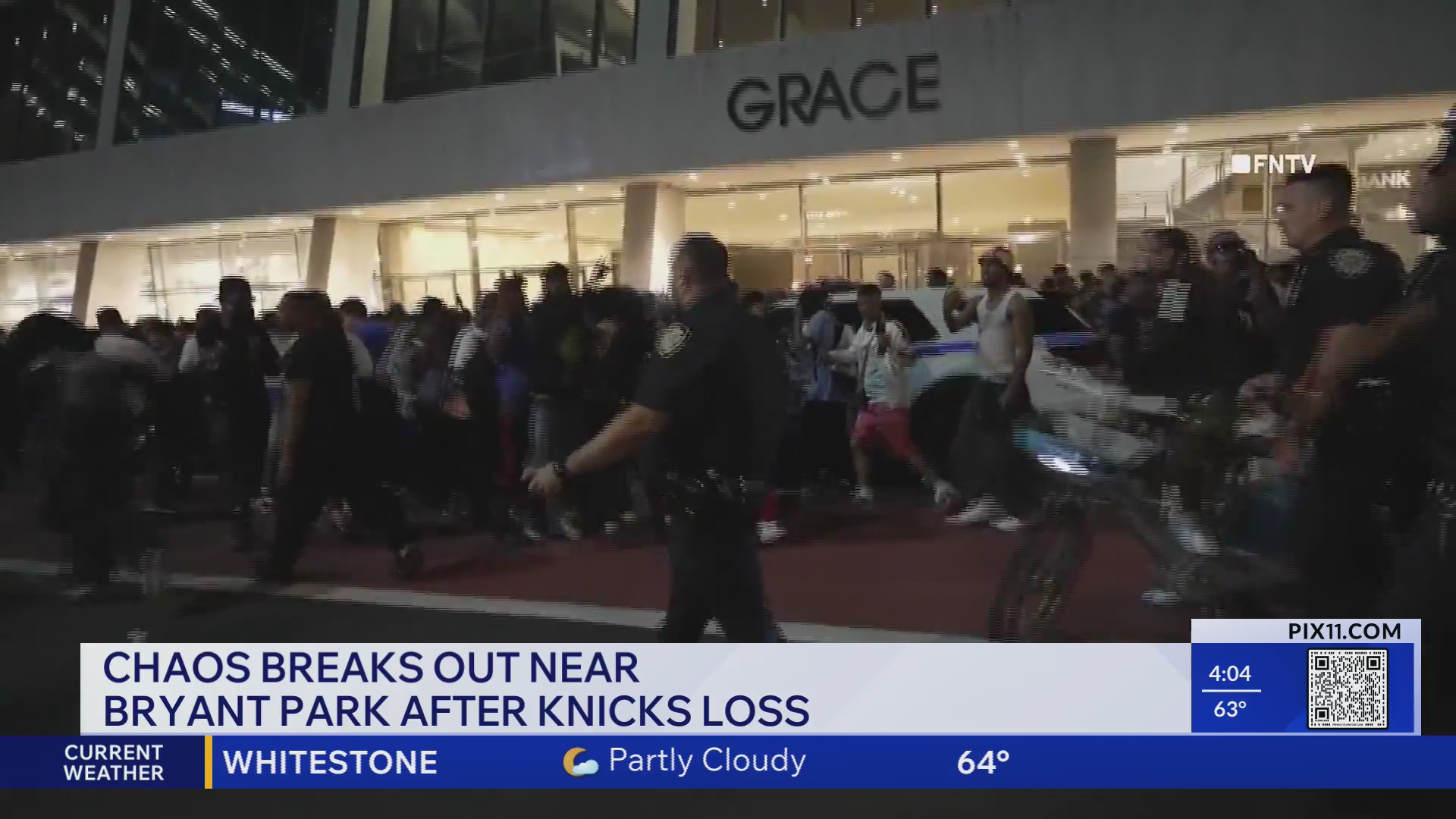 Chaos breaks out near Bryant Park after Knicks loss