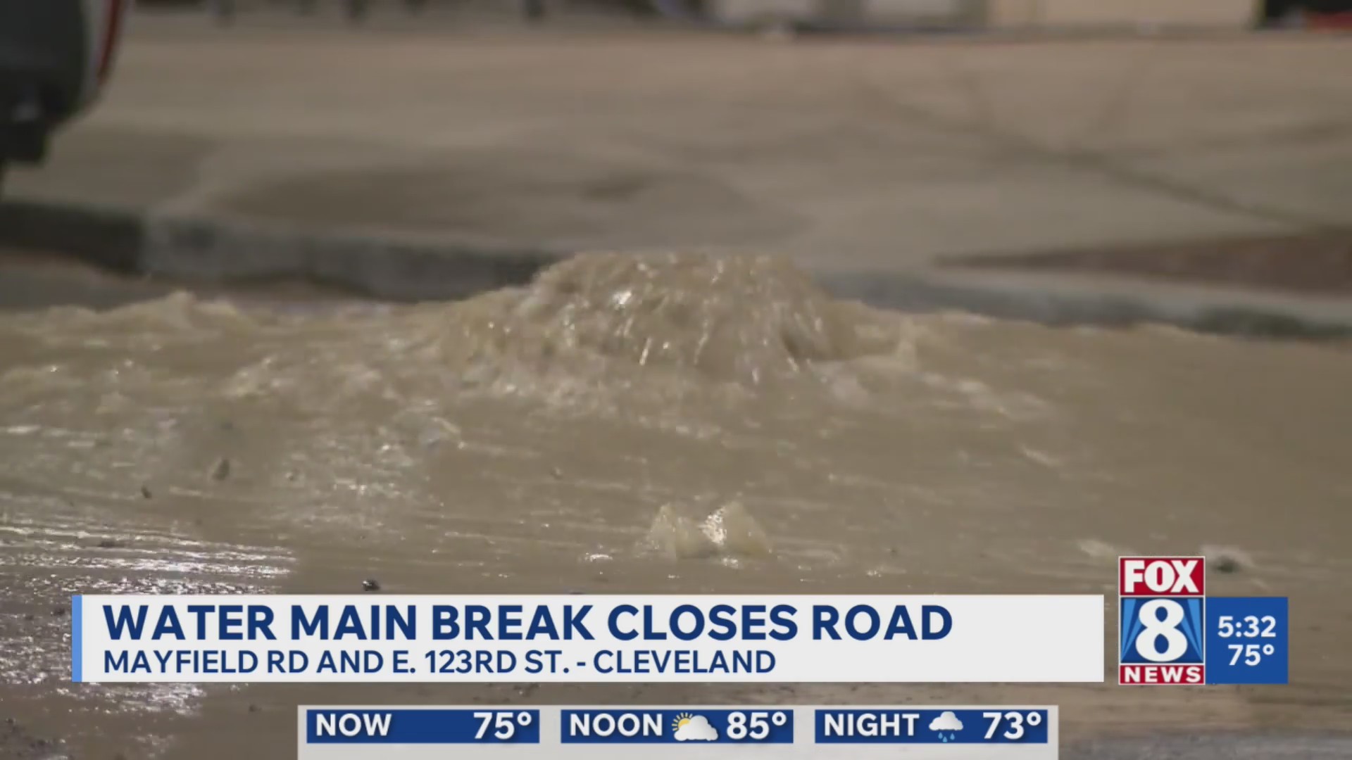 Water main break closes road in Little Italy