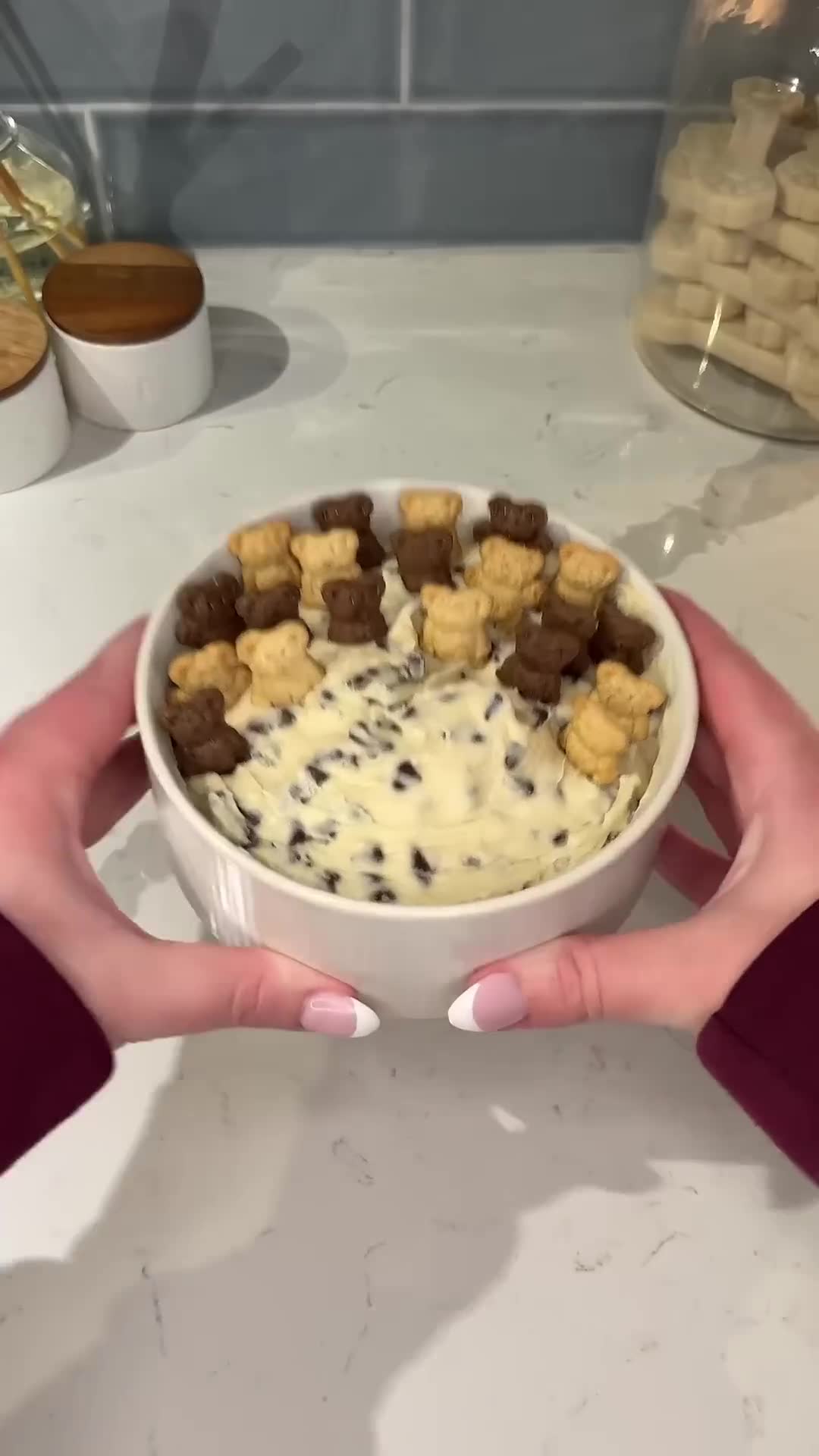 Edible cookie batter becomes a party dip served with graham crackers