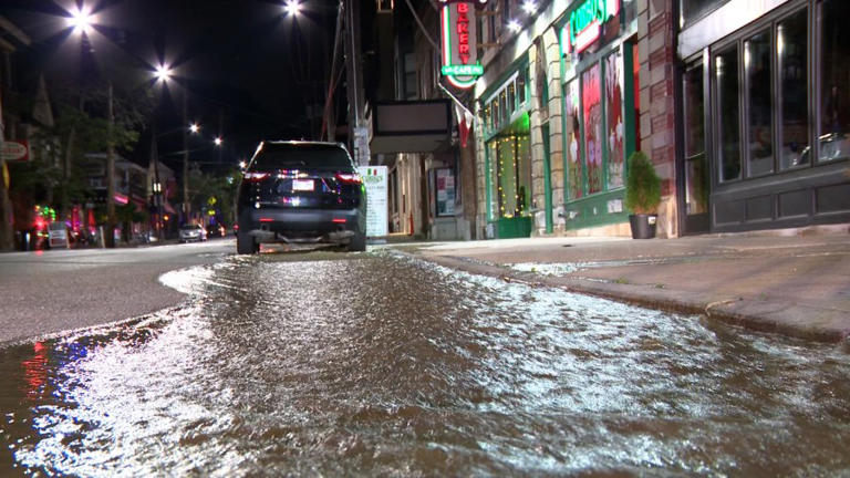 Water main break closes road in Little Italy neighborhood