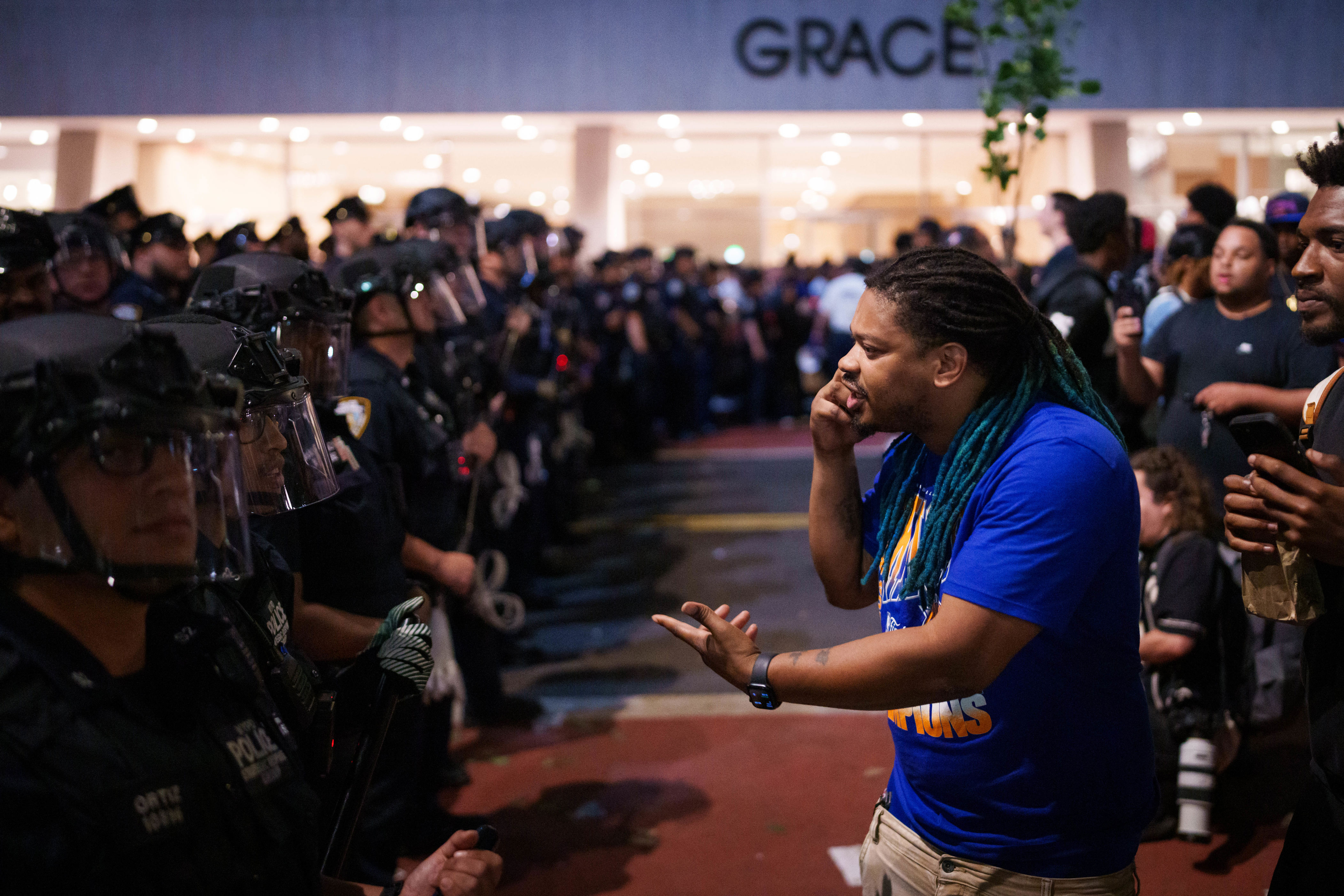 Knicks watch party descends into chaos as police pepper spray fans