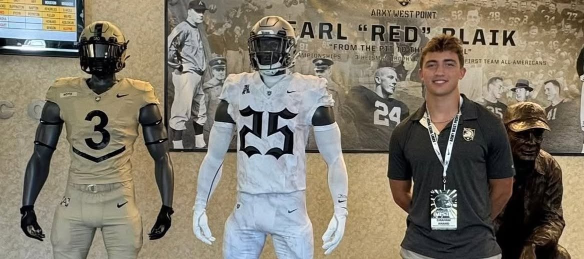 Kicker Graham Anand makes his visit to West Point and is now a Black Knight