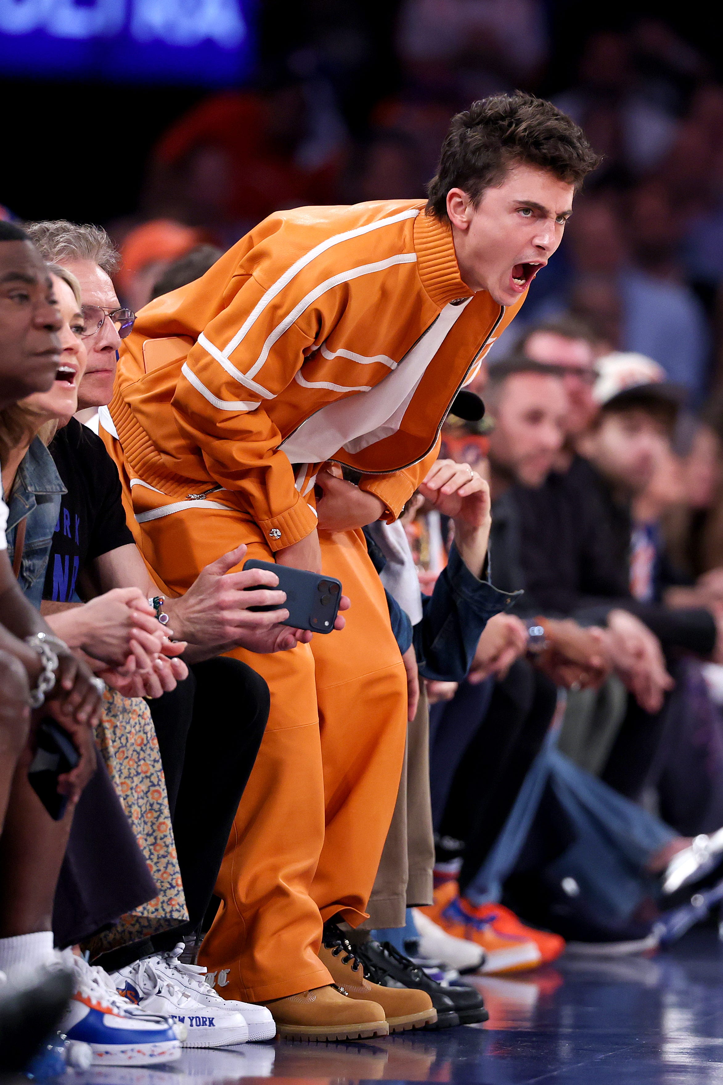 See Timothée Chalamet go through all the emotions at Knicks Game 3