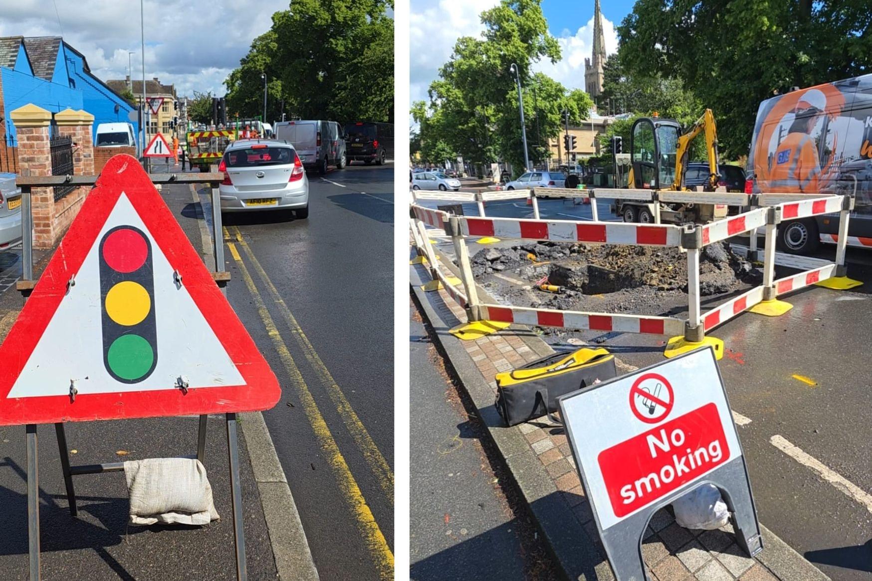 Emergency traffic lights in Kettering town centre as gas leak discovered