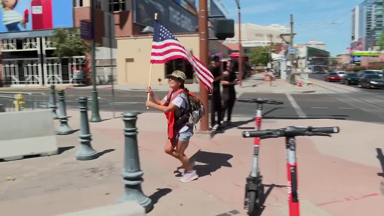 French woman walks America to honor the flag discovered in her father's ...