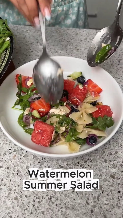 Watermelon summer salad that is fresh sweet and refreshing