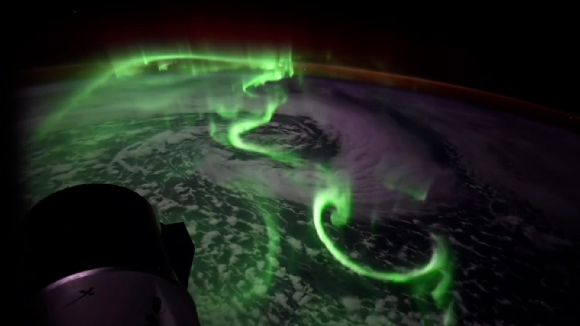 Breathtaking footage of Southern Lights filmed from orbit