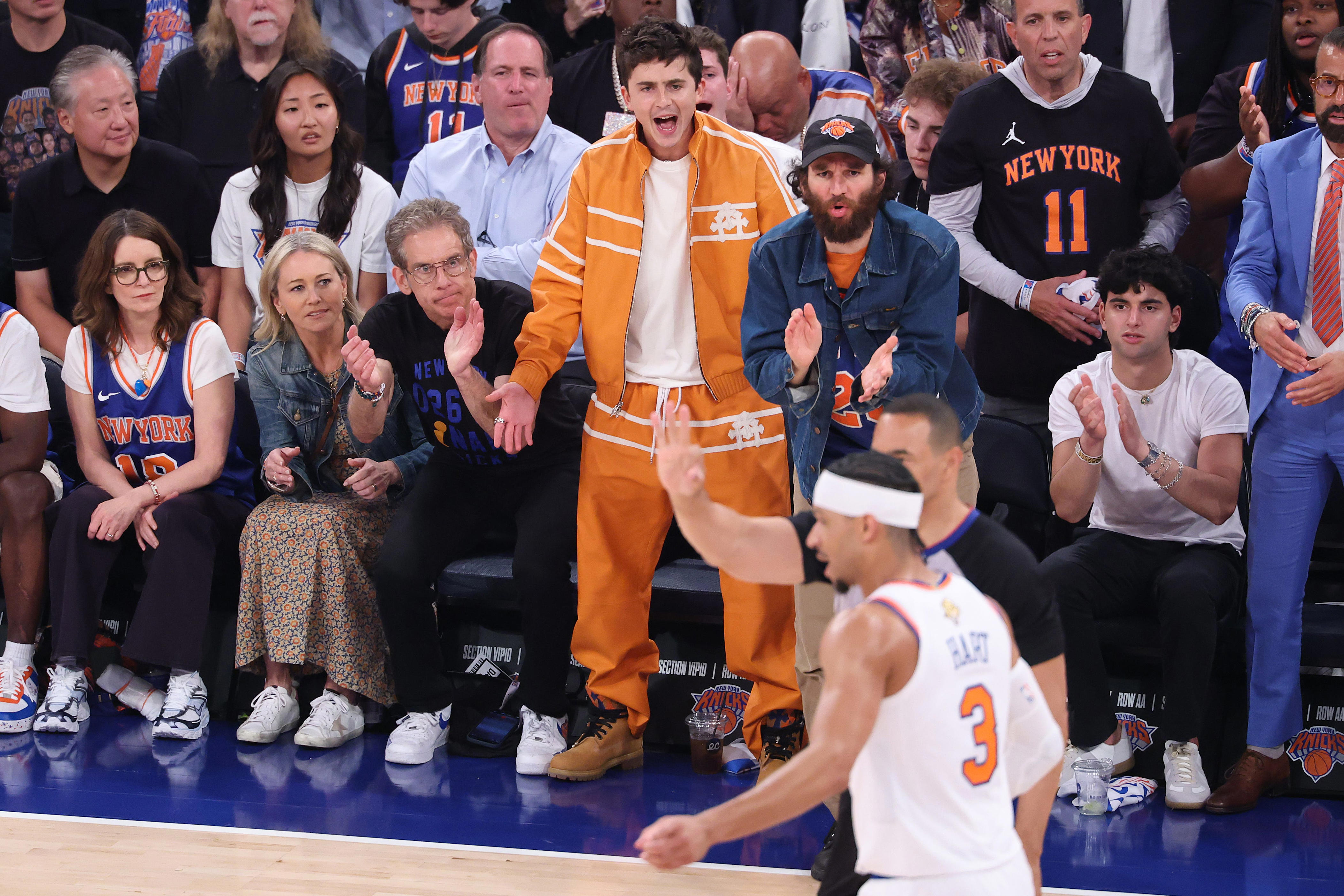 See Timothée Chalamet go through all the emotions at Knicks Game 3