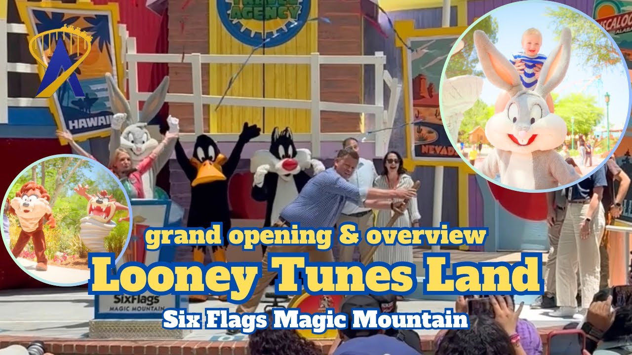 Looney Tunes Land at Six Flags Magic Mountain ribbon cutting and overview