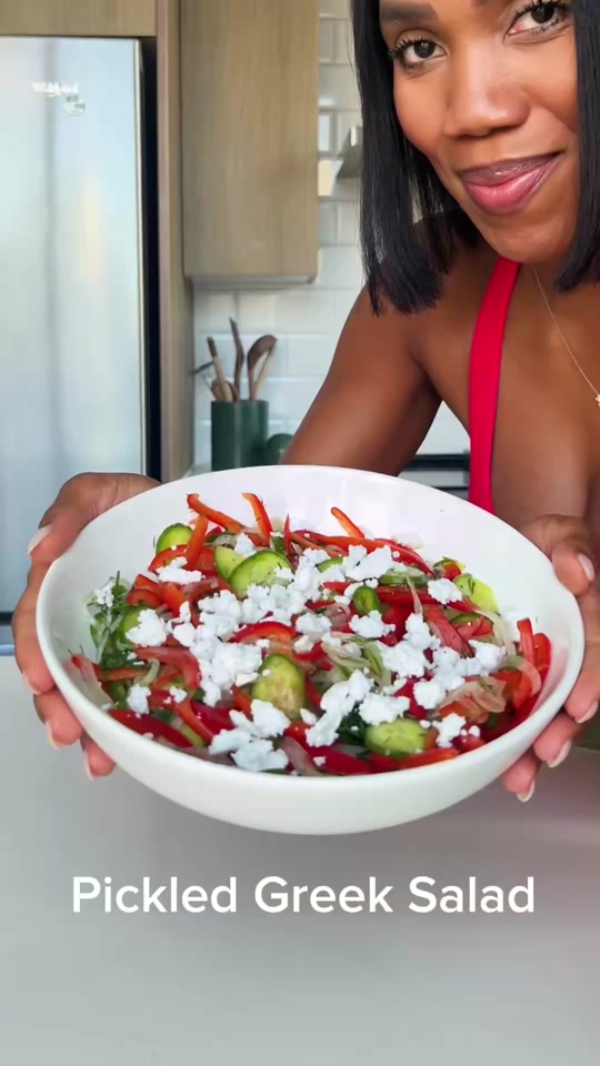 Quick pickled Greek salad for easy healthy meals