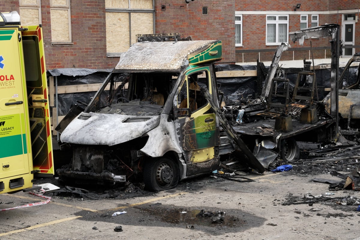 Man charged with assisting offender after London ambulance arson